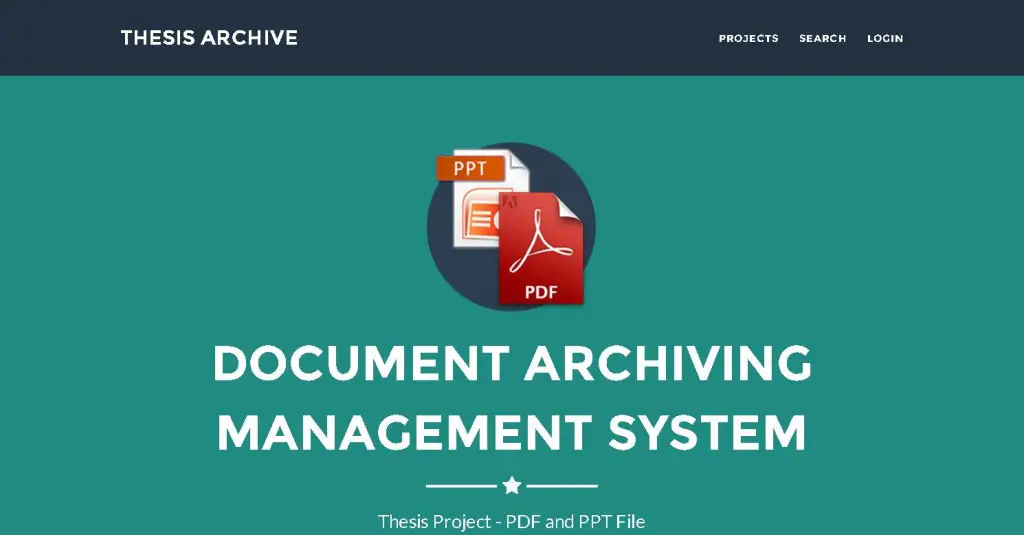 Thesis Archiving Management System Thesis Archiving Management System