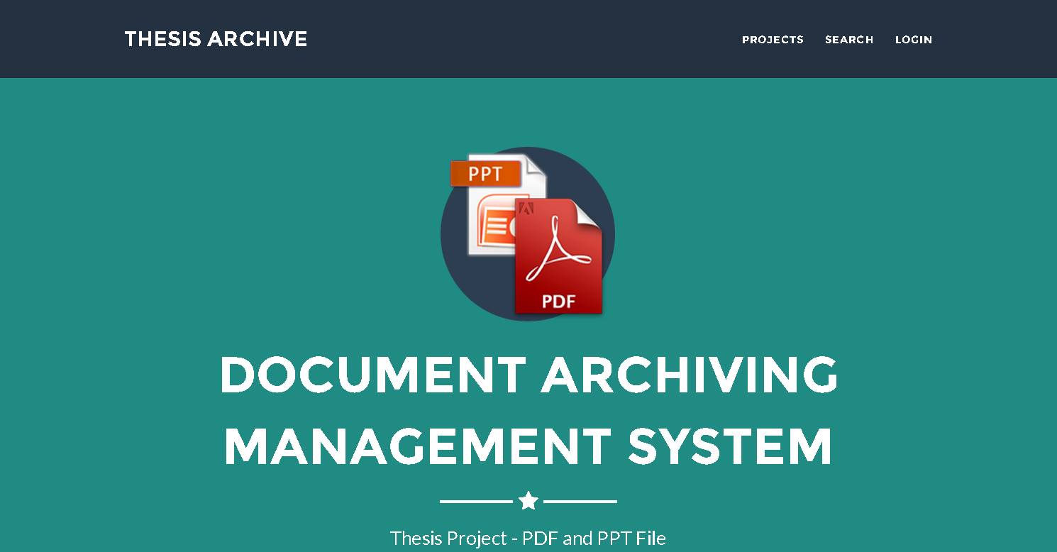 Thesis Archiving Management System Thesis Archiving Management System