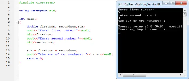 Sum Of Two Numbers In C INetTutor