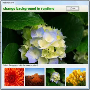Change background of Visual Basic 6 form during runtime - iNetTutor.com