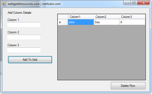 DataGridView Demo in Visual Basic .Net - iNetTutor.com