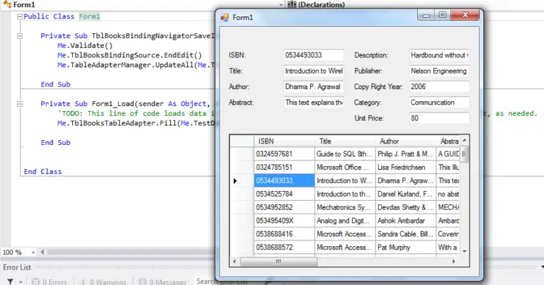 Visual Basic Net Populate Textbox From Ms Access Database
