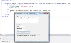 Replace String in Visual Basic .Net - iNetTutor.com
