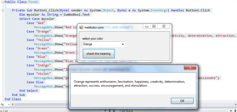 Select Case Statement In Visual Basic Net INetTutor