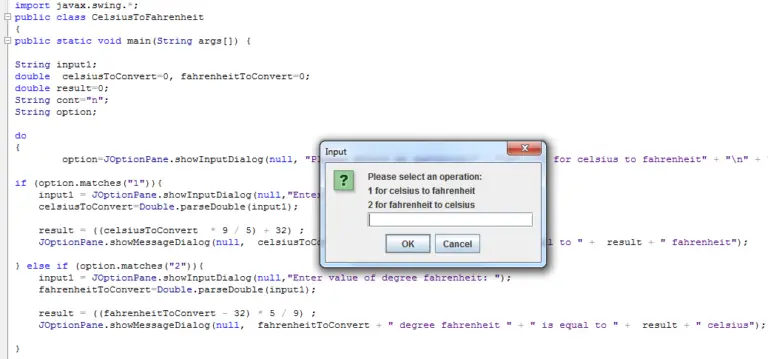 Celsius to Fahrenheit converter in Java - iNetTutor.com