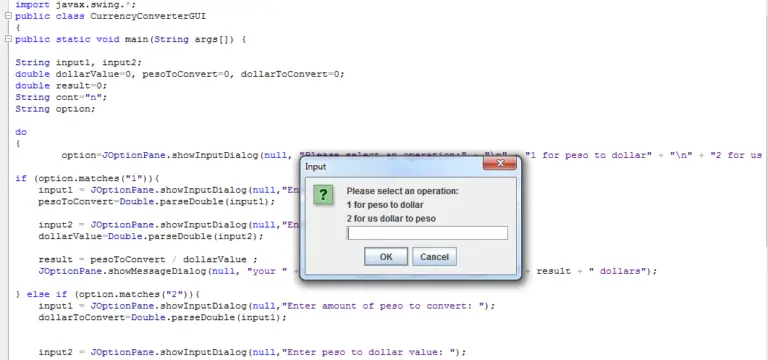 Currency Converter Program in Java - iNetTutor.com