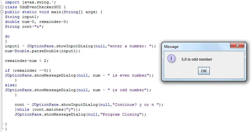 Odd Even Number Checker In Java INetTutor