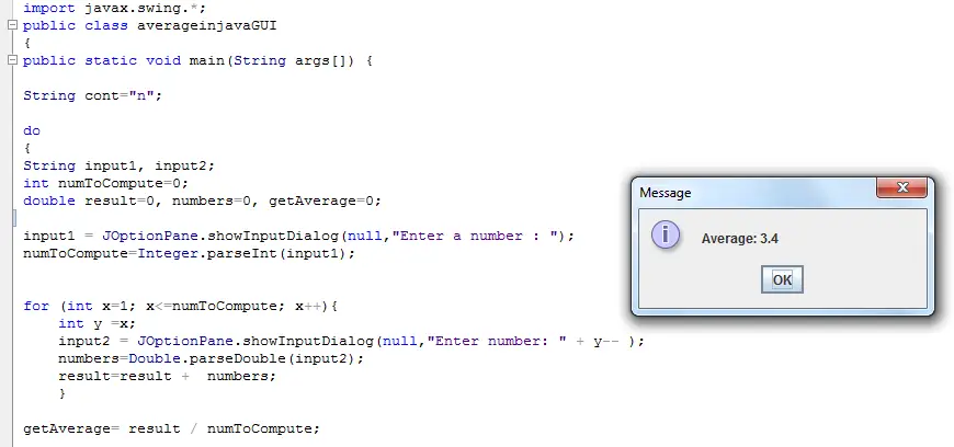 Get The Average Of Numbers In Java INetTutor