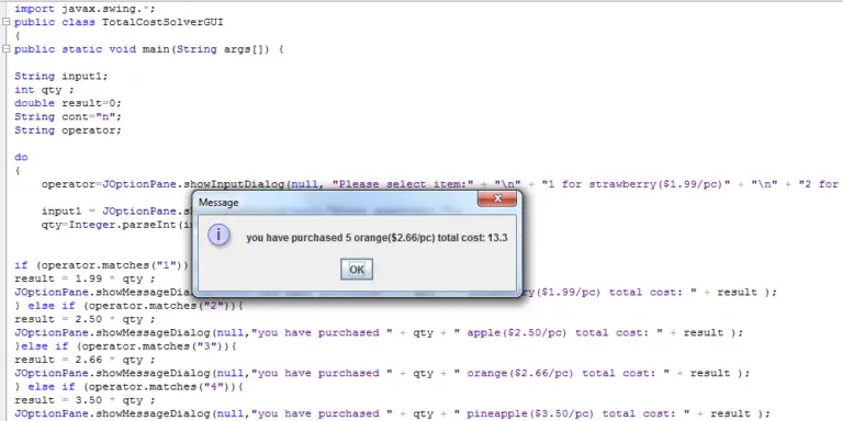 Total Cost Solver in Java - iNetTutor.com