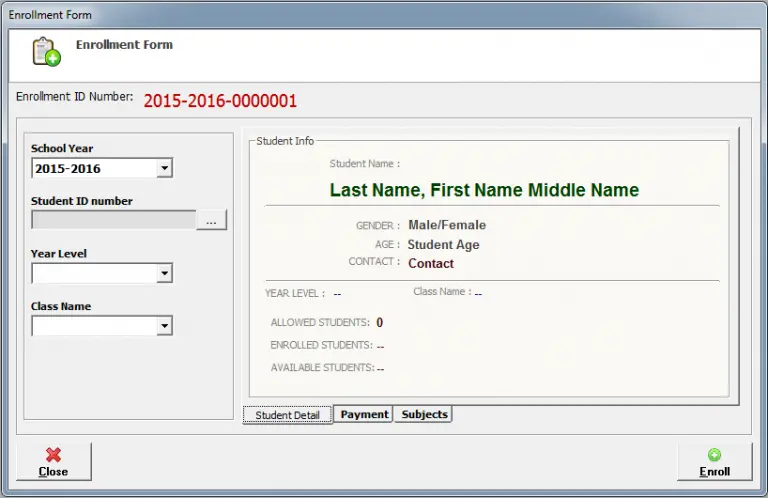 Integrated Enrolment with Student Kiosk System