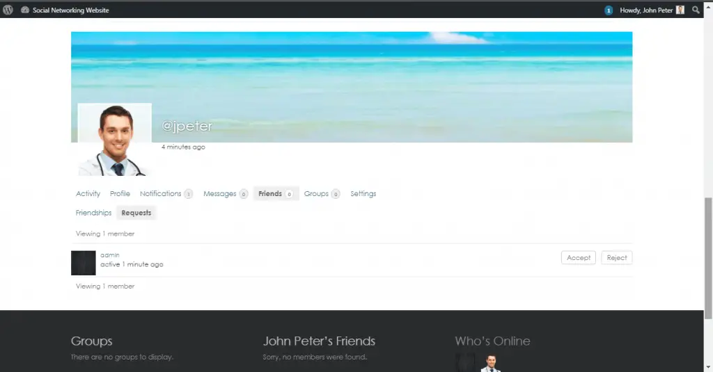 Social Networking Website using Wordpress and BuddyPress