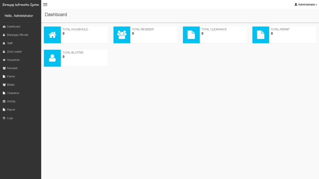 Barangay Information System in PHP, MySQL and Bootstrap