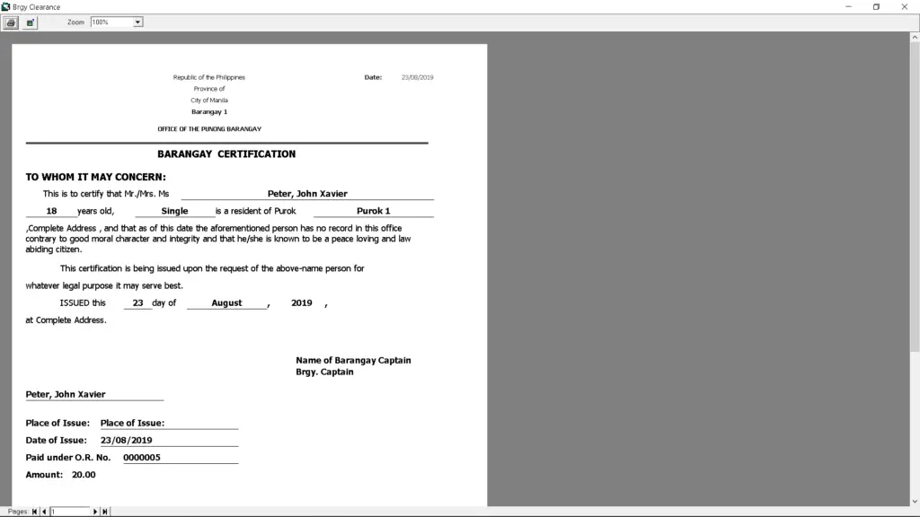 Barangay Records Management Features and User Interface