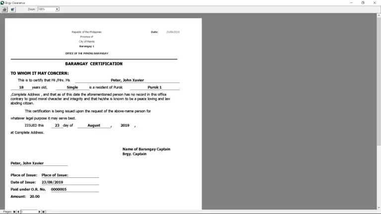Barangay Records Management Features and User Interface