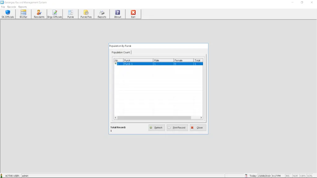 Barangay Records Management Features and User Interface