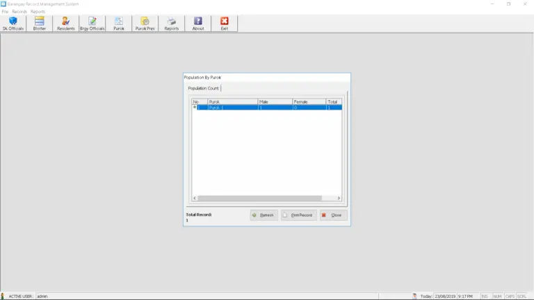 Barangay Records Management Features and User Interface