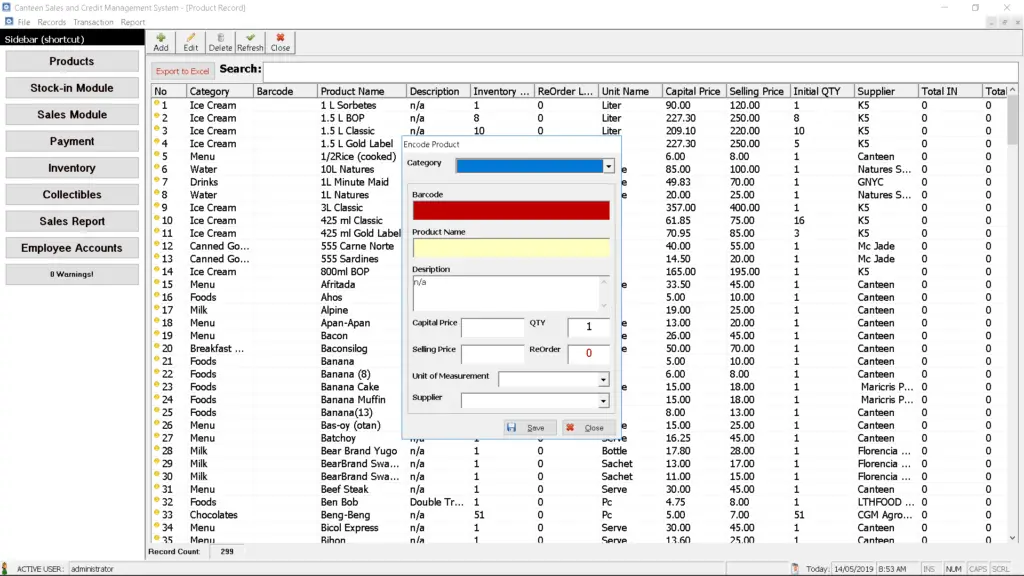 Canteen Management System Features and User Interface