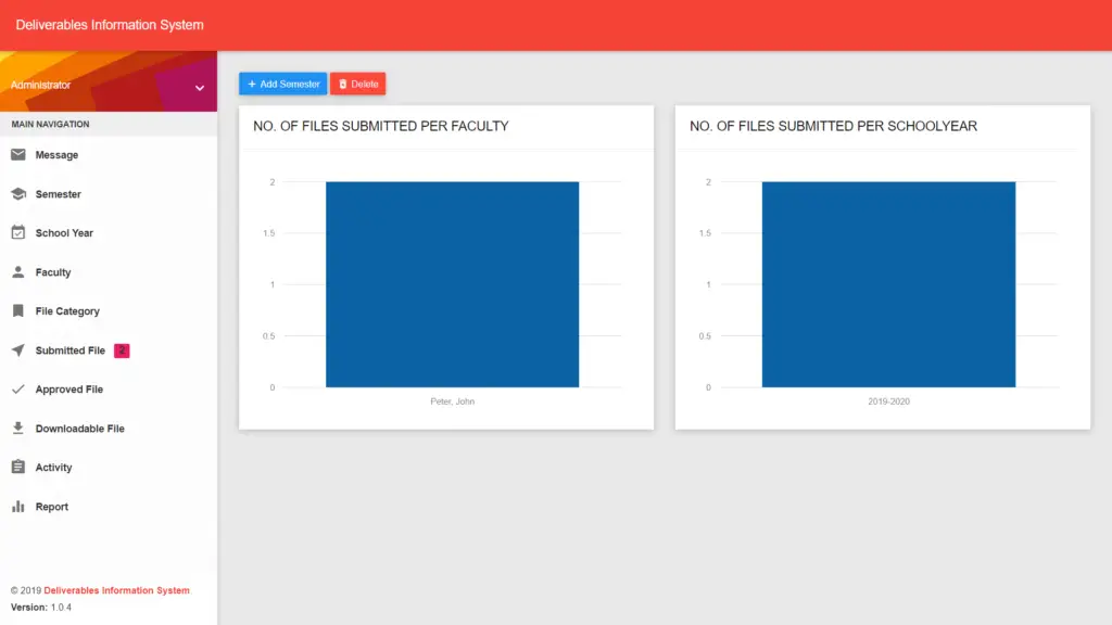 Deliverable Information System in PHP and MySQL