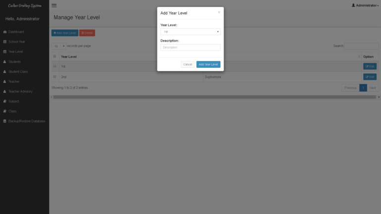 Online Grading System In Php Mysql And Bootstrap