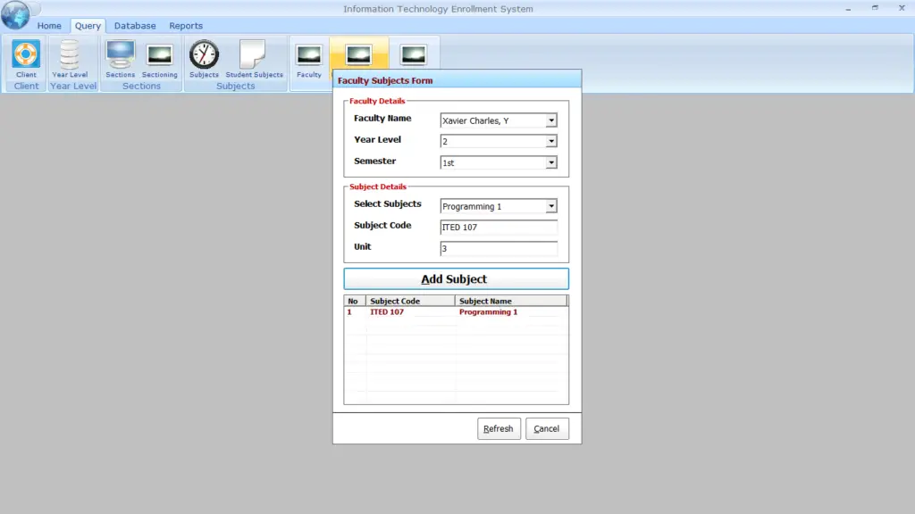 Enrolment System with Faculty Loading User Interface