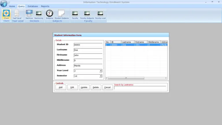 Enrolment System with Faculty Loading User Interface