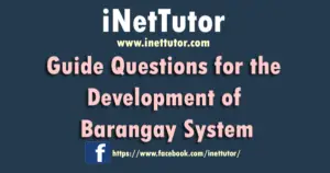 Guide Questions for the Development of Barangay System