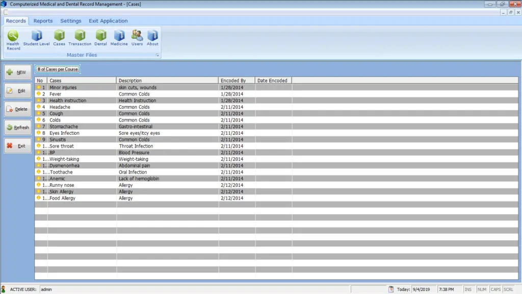 Medical and Dental Record System User Interface and Features