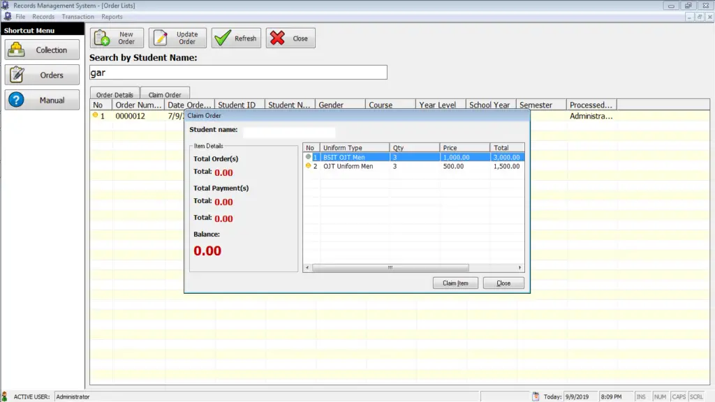 Records Management System for Economic Enterprise Office