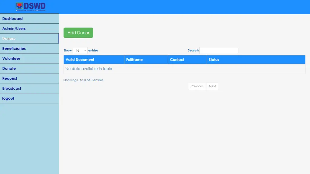 Donation Information System in PHP and MySQL