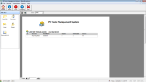 PE Tool Management System User Interface