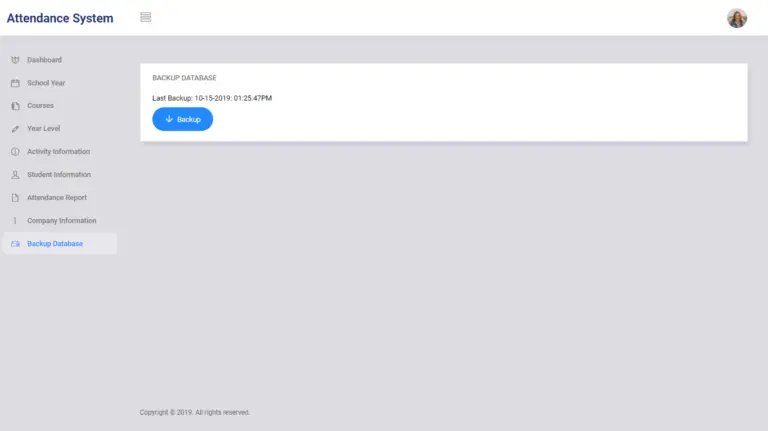 Attendance System in PHP and MySQL User Interface
