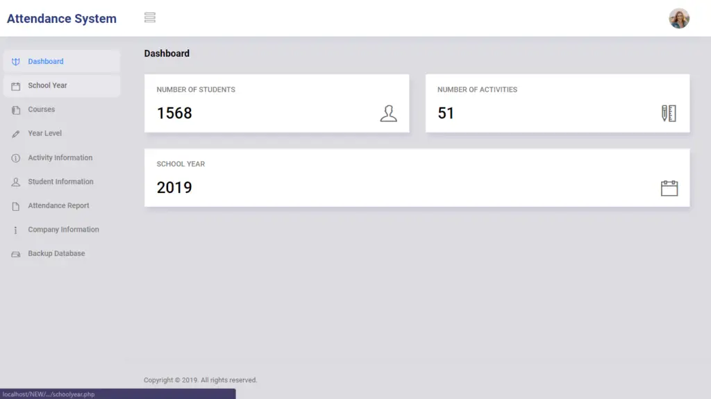 Attendance System In Php And Mysql User Interface