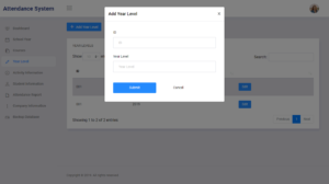 Attendance System in PHP and MySQL User Interface