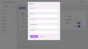 Dormitory Management System in PHP and MySQL User Interface