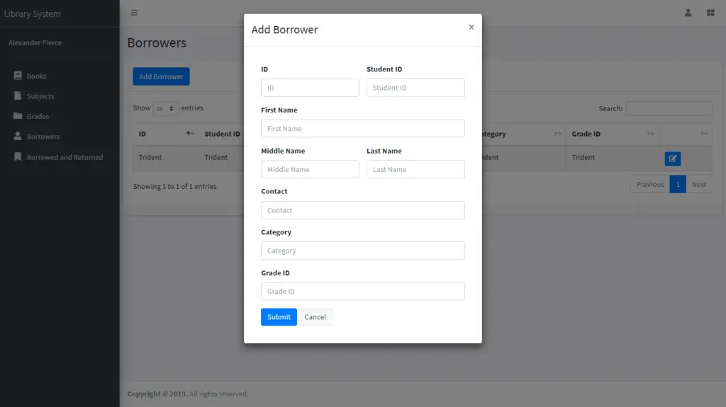 Library System Free Download Source code in Bootstrap and PHP ...