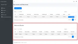 Library System in PHP and MySQL User Interface