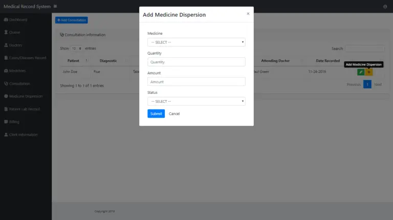 Online Medical Record System Free Source code in Bootstrap - iNetTutor ...