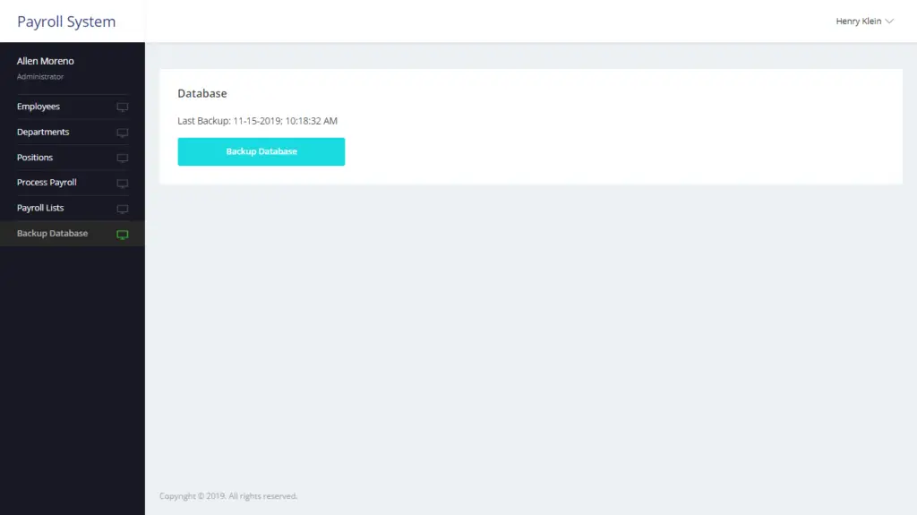 Payroll System in PHP and MySQL User Interface