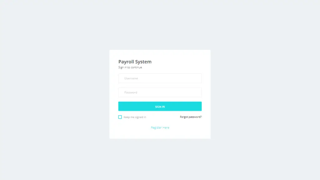 Payroll System in PHP and MySQL User Interface