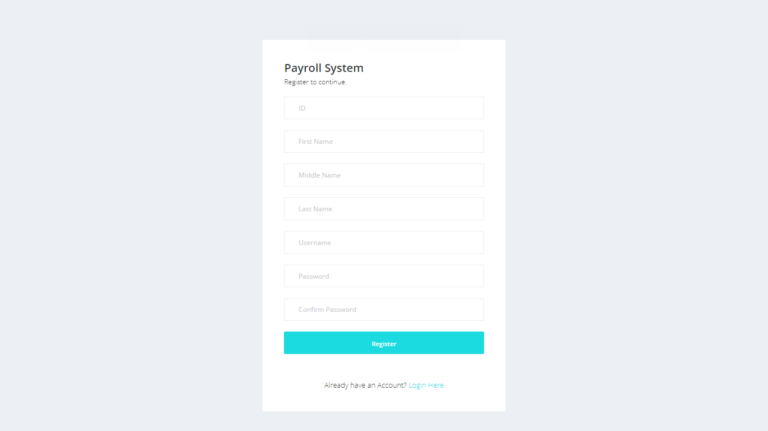 Payroll System in PHP and MySQL User Interface