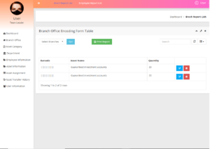 Asset Management System User Interface in Bootstrap and PHP