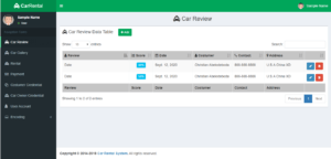 Car Rental System User Interface in Bootstrap and PHP