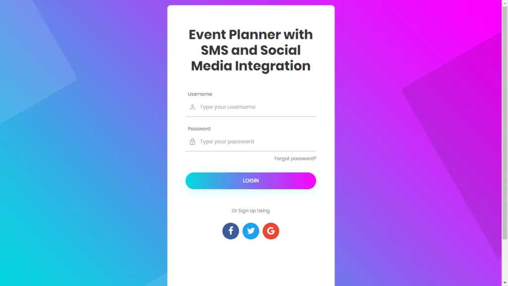 Event Planner with SMS and Social Media Integration