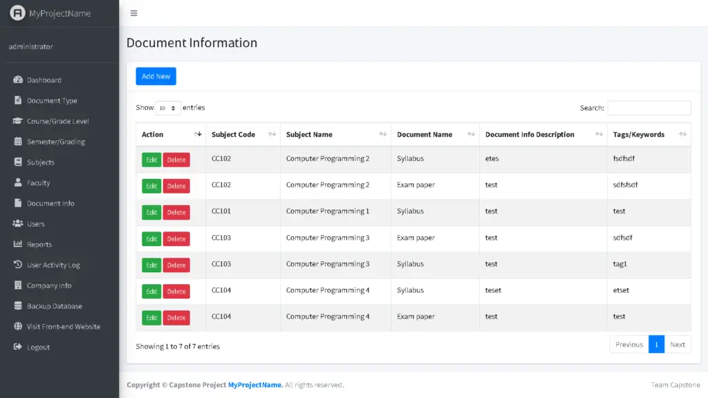 Exam Paper Repository Management System