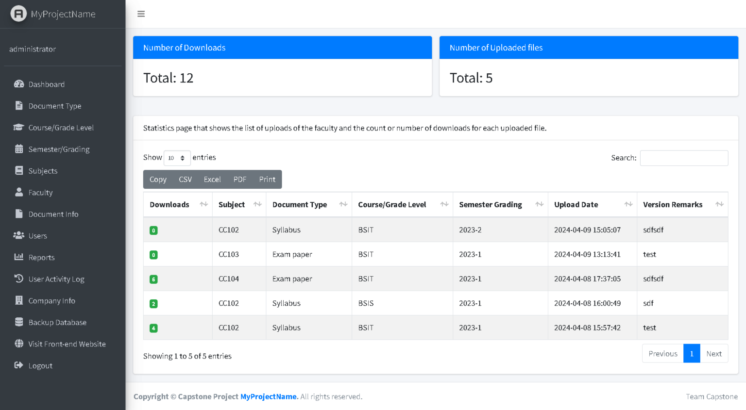 Exam Paper Repository Management System