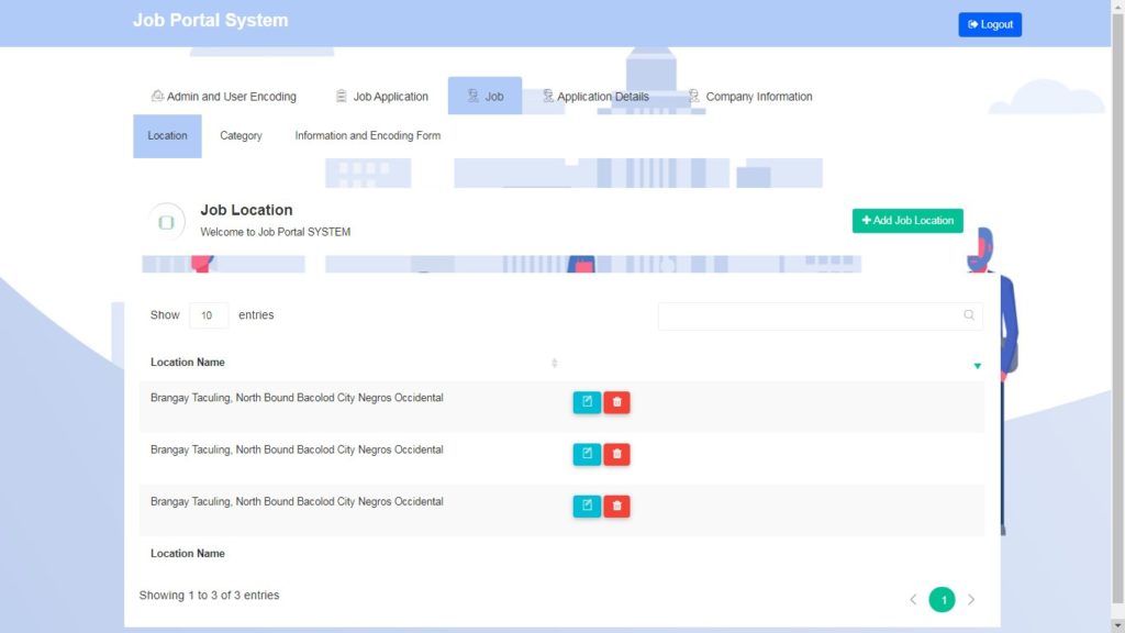 Job Portal System Form Design and System Features
