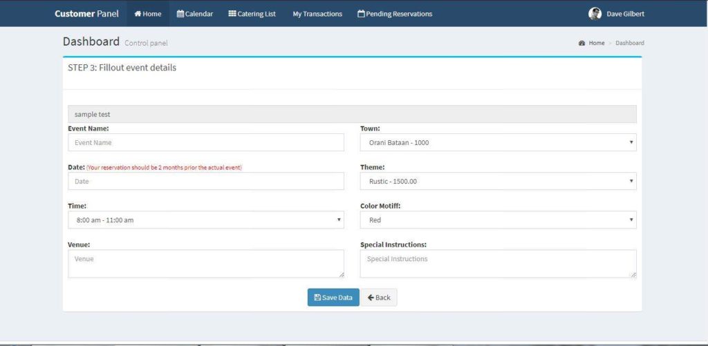 Online Food Catering Services Management System with Payment Gateway