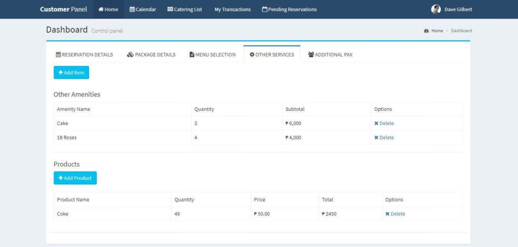 Online Food Catering Services Management System with Payment Gateway