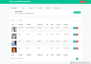 Visitor Log Monitoring System User Interface in Bootstrap and PHP