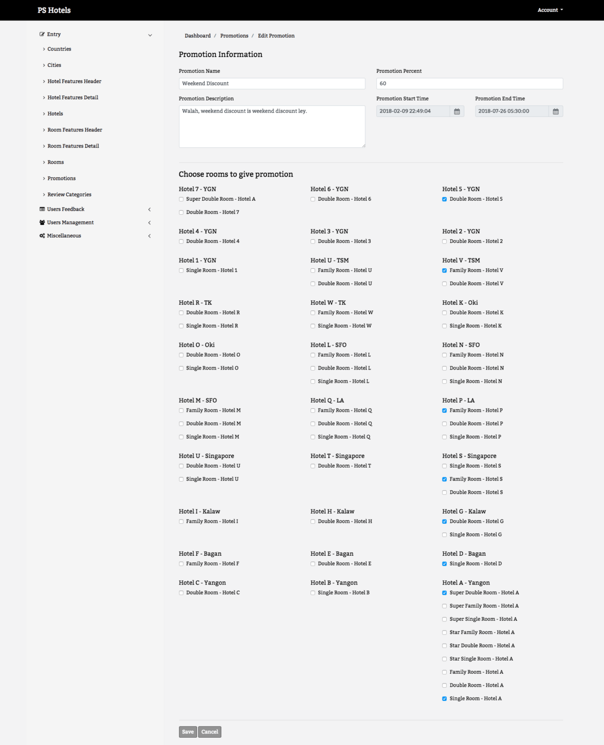 Multi Hotel Management System in PHP and MySQL